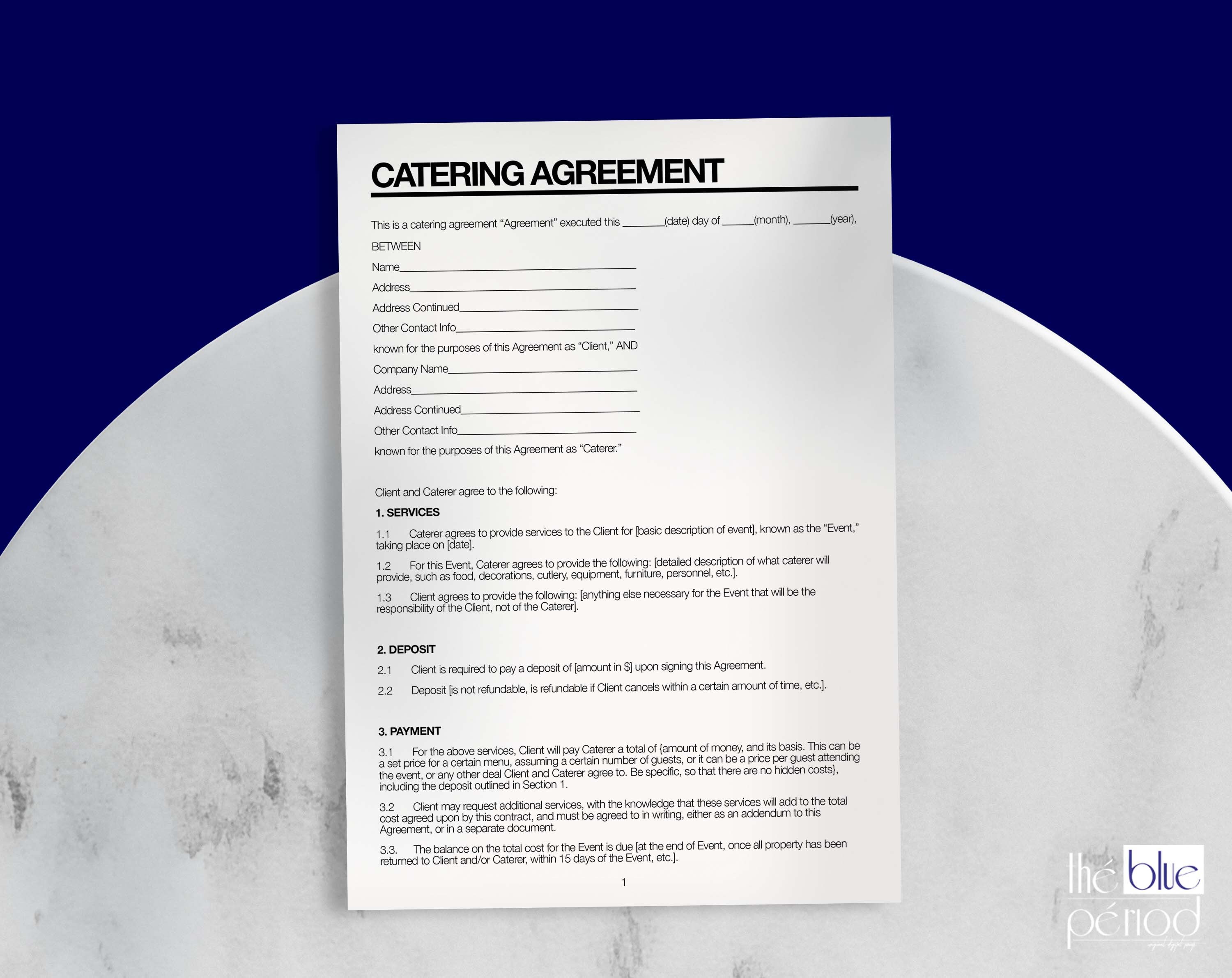 Editable Catering Agreement - Etsy