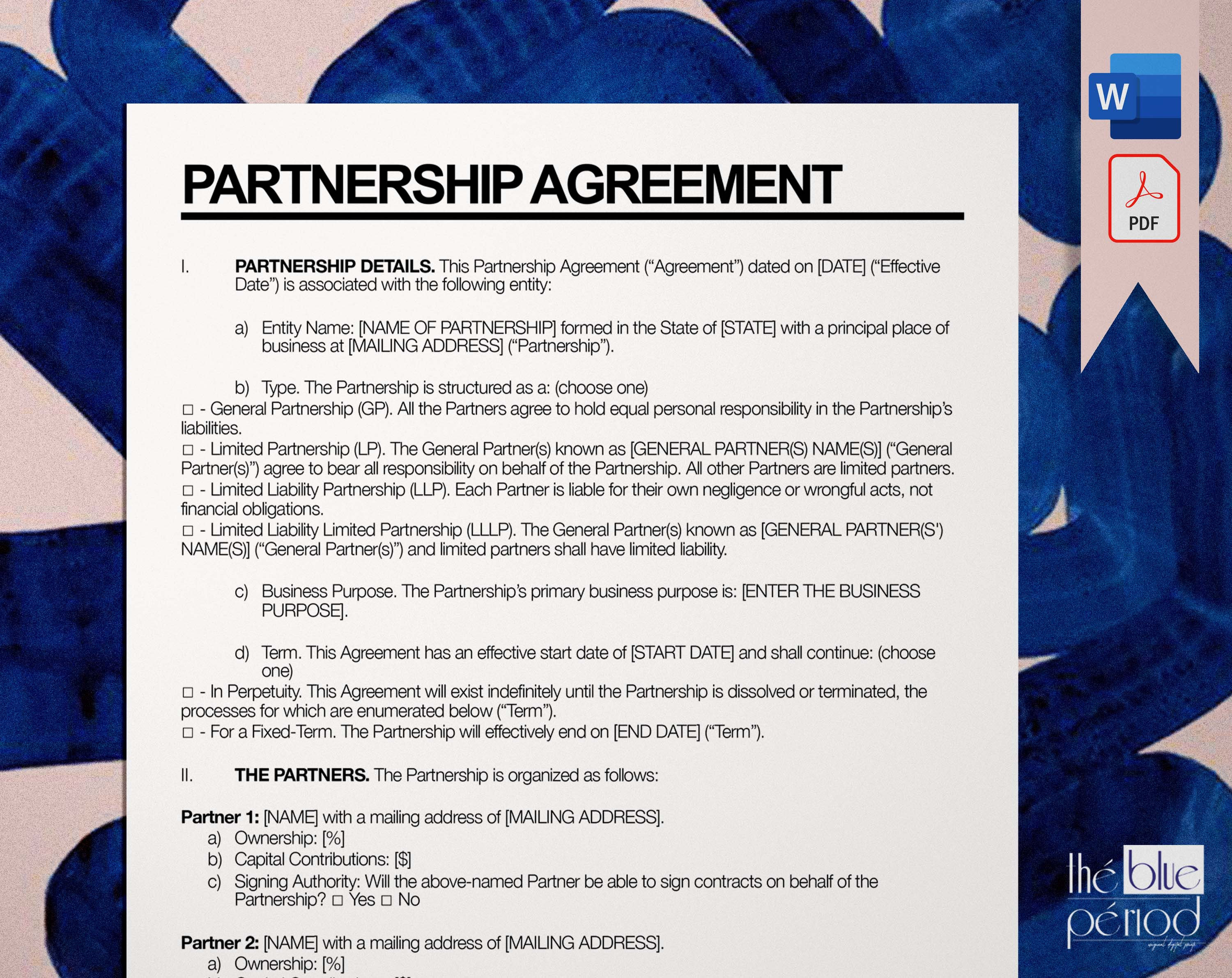 Editable Partnership Agreement - Etsy