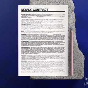 Editable Moving Contract - Etsy