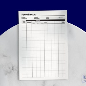 Printable Payroll Record Template - Etsy