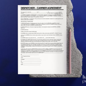 Editable Freight Dispatch Carrier Agreement Google Doc - Etsy