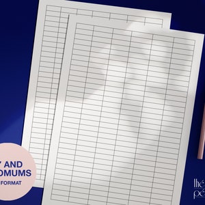 Editable 6,7 and 8 Columns Chart Text Input Fillable - Etsy