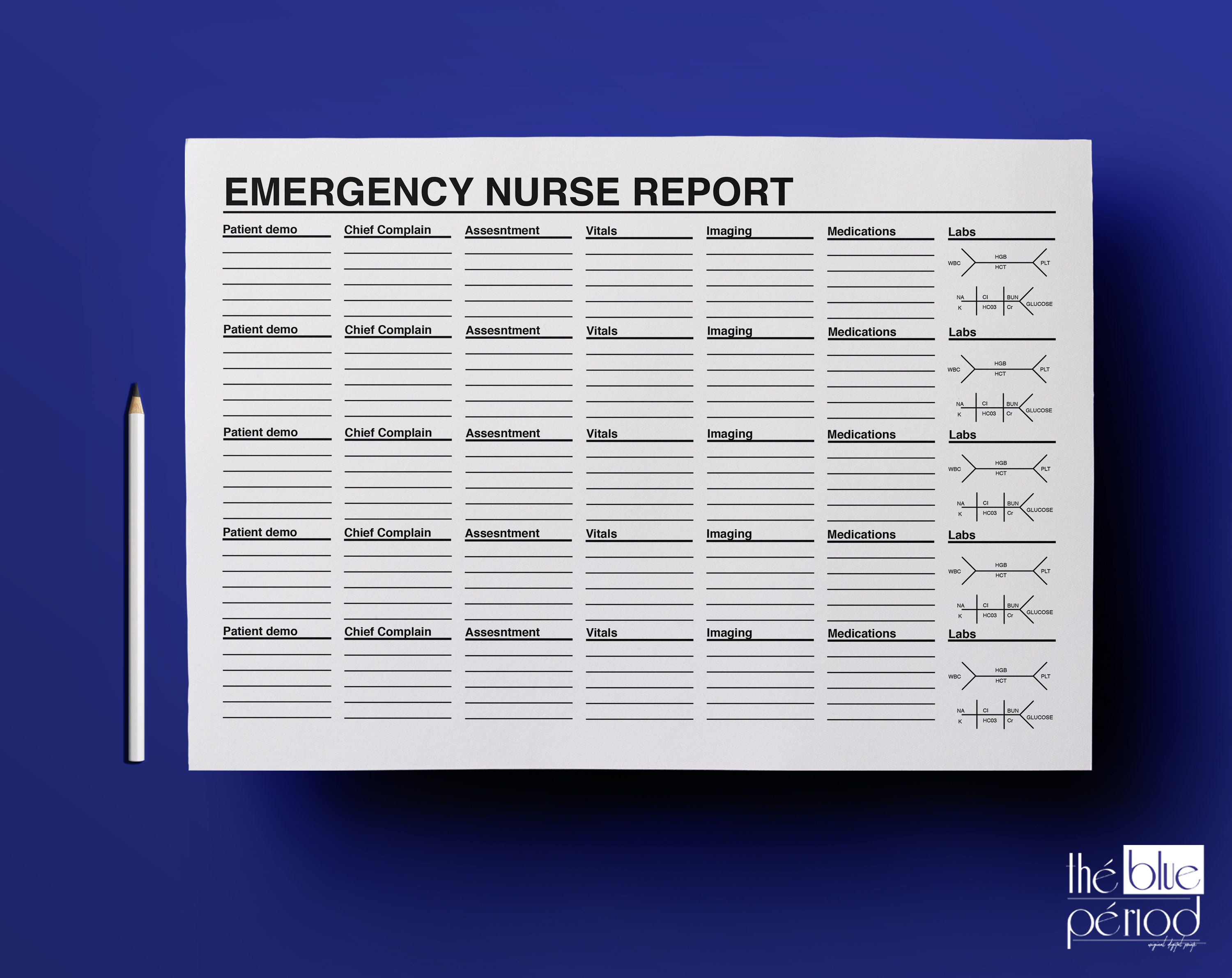 Emergency Nurse Report Sheet - Etsy