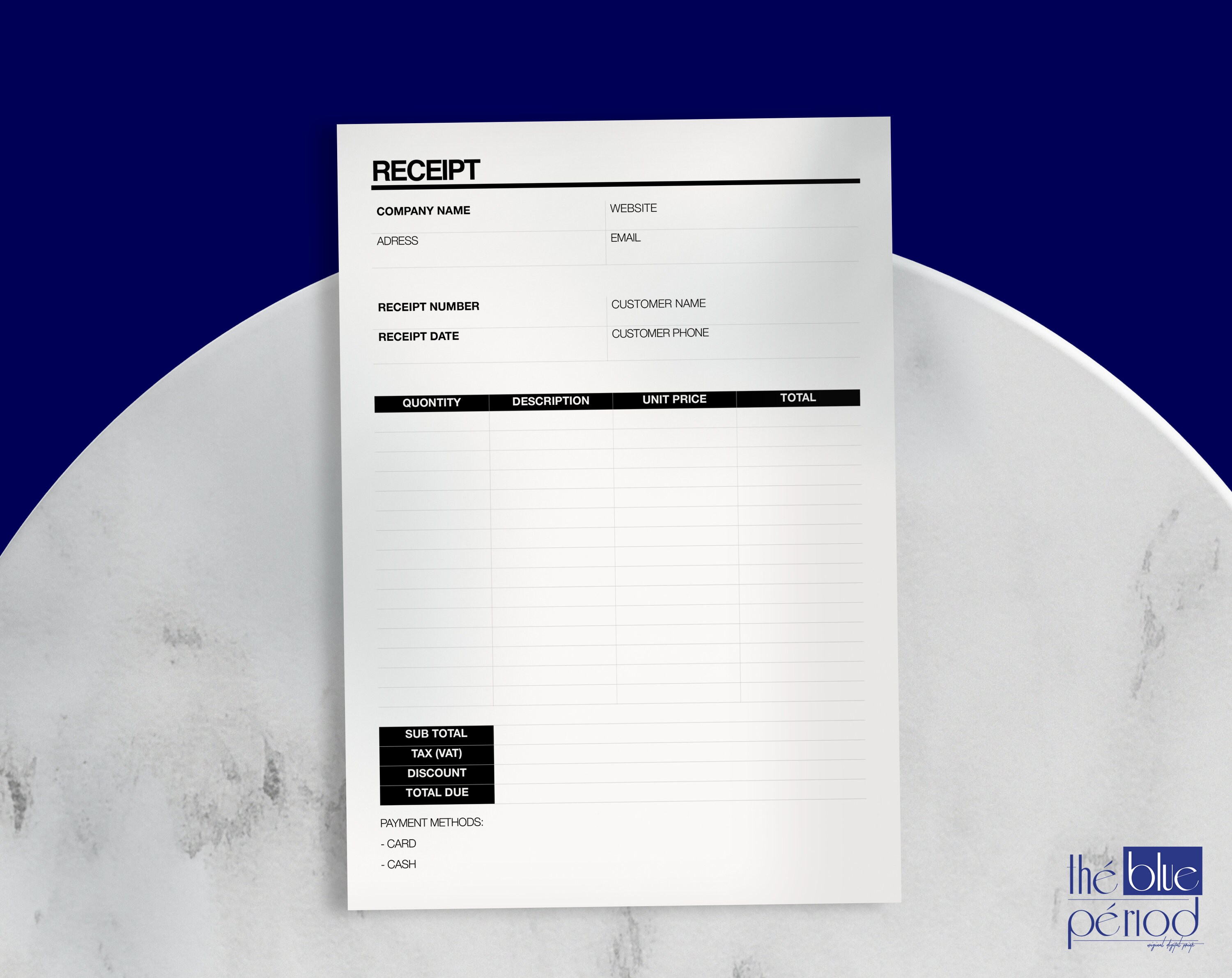 Editable Receipt Form - Etsy