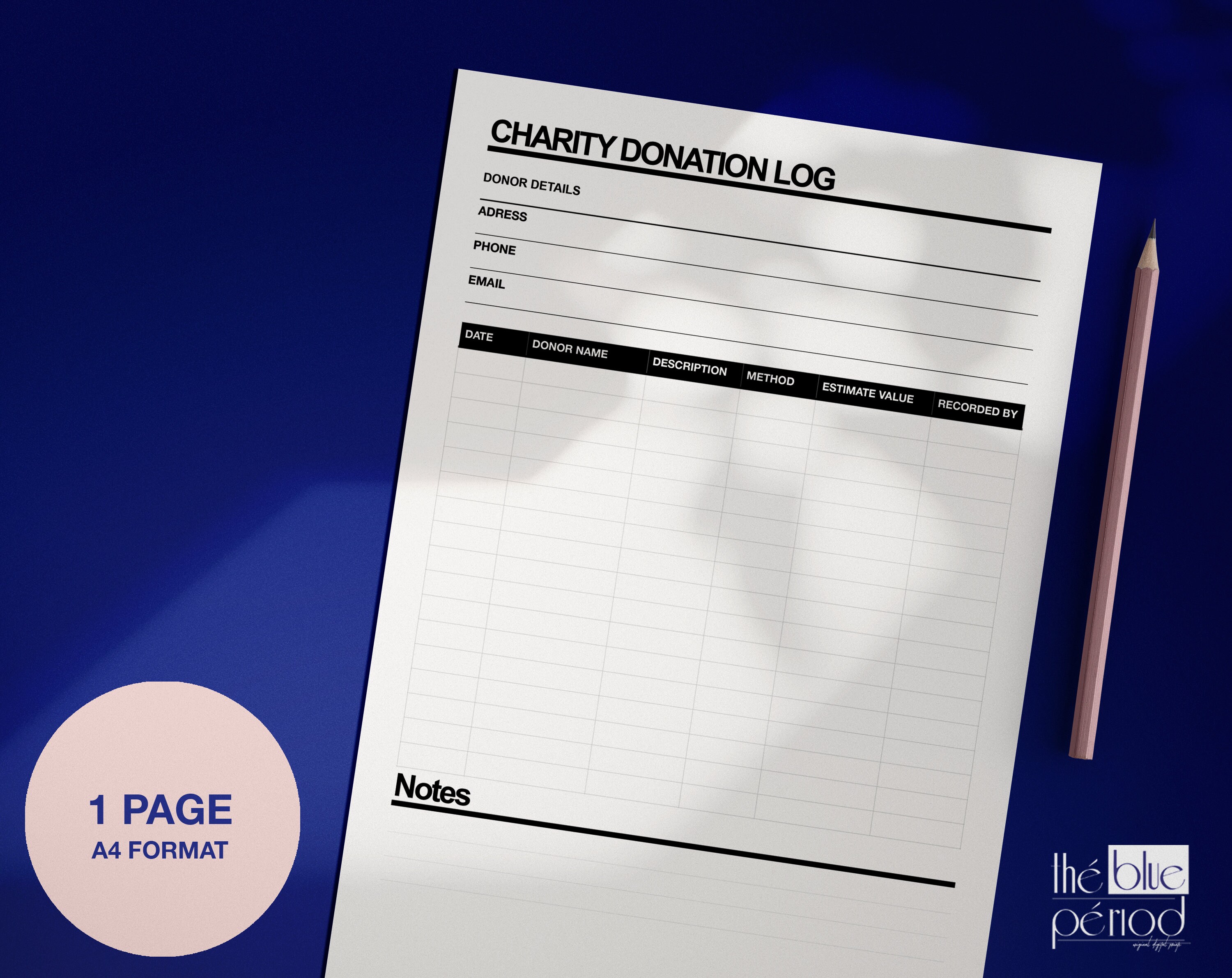 Editable Charity Donation Log - Etsy