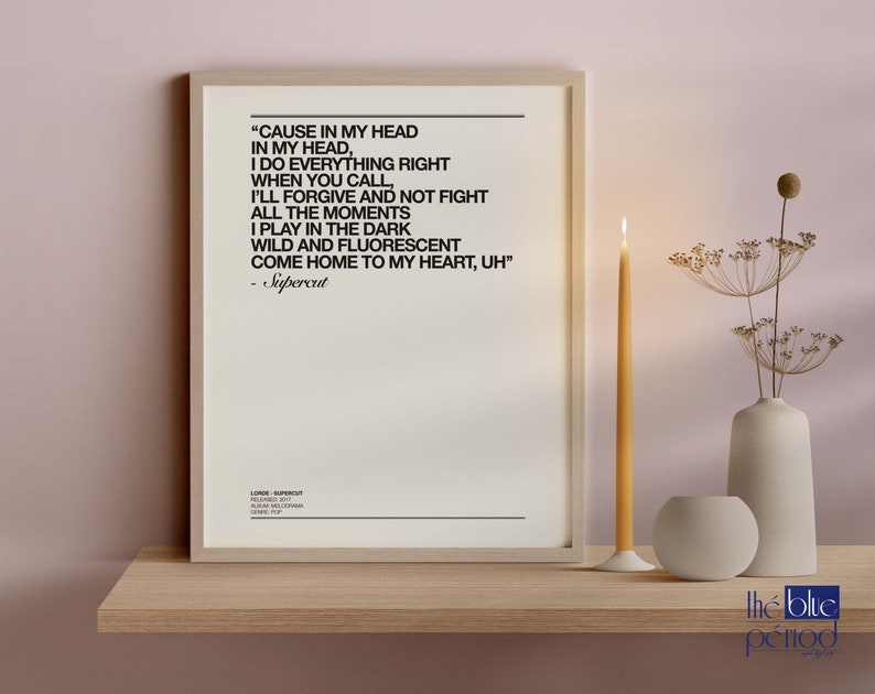 Lorde Poster, Supercut Digital Wall Art - Etsy