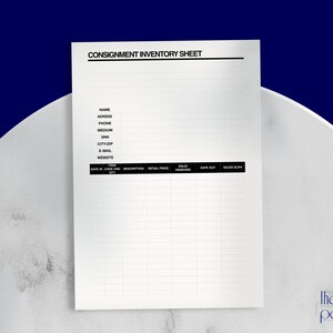 Editable Consignment Inventory Sheet - Etsy