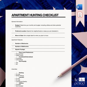 Editable Apartment Hunting Checklist - Etsy