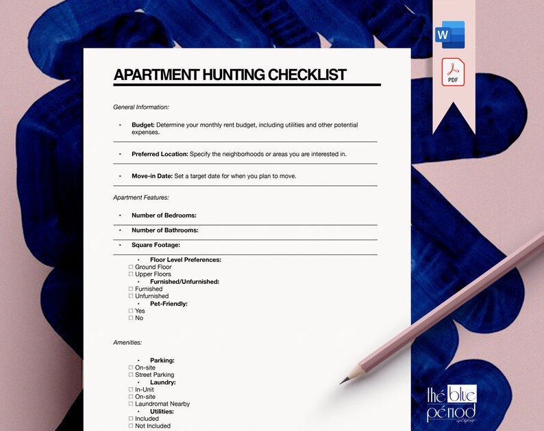 Editable Apartment Hunting Checklist - Etsy