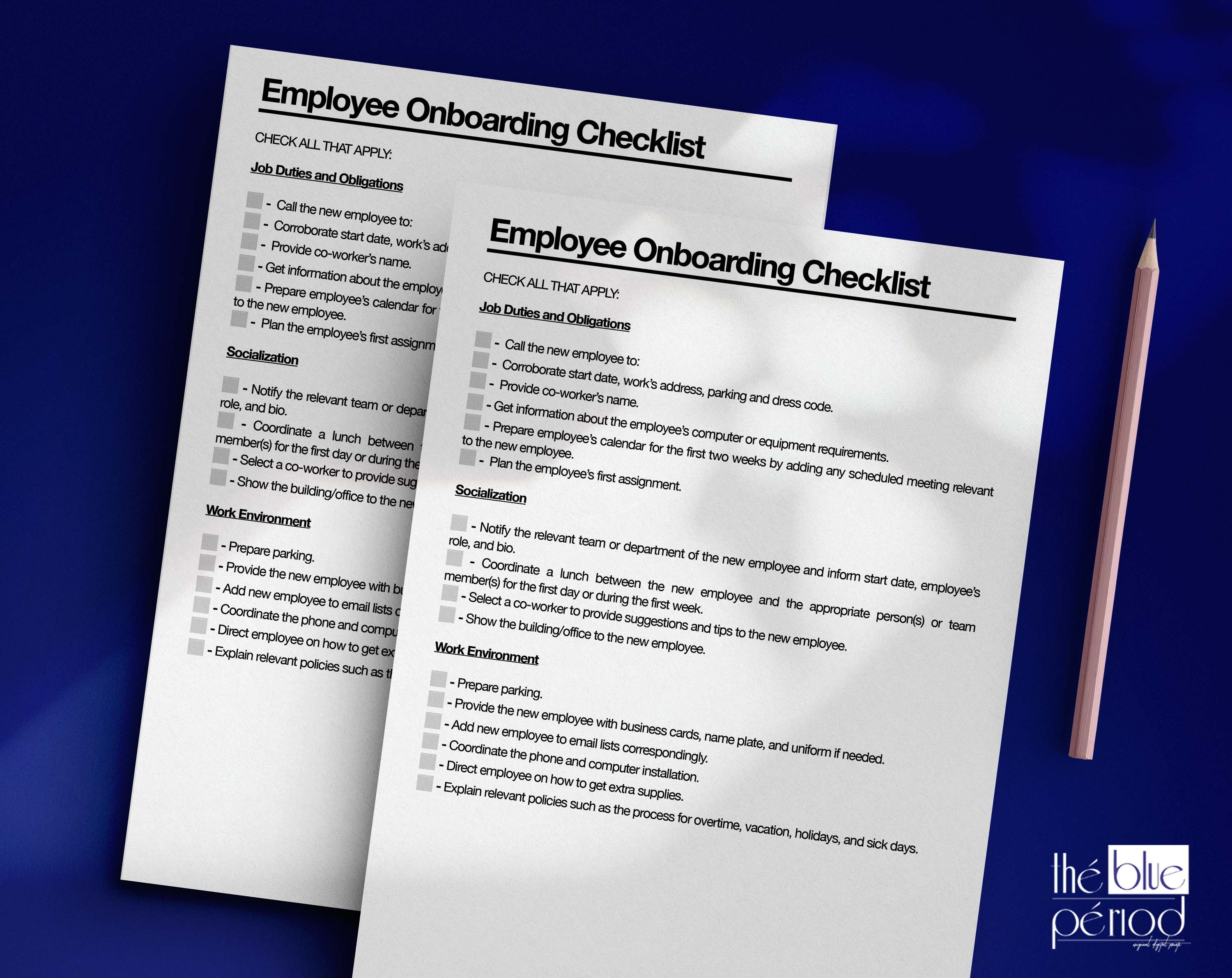 Editable Employee On-boarding Checklist - Etsy