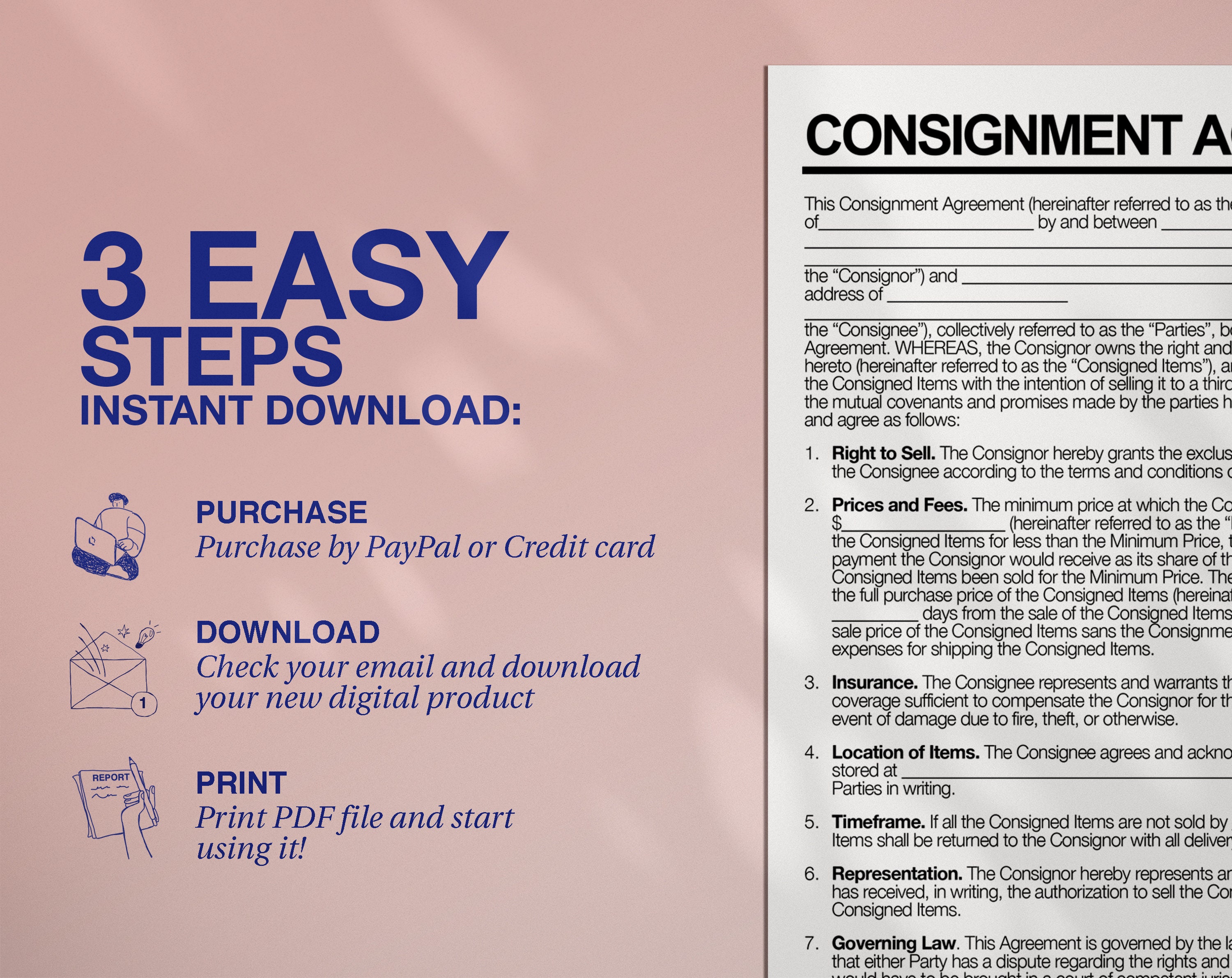 Editable Consignment Agreement - Etsy