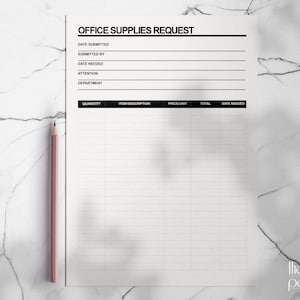 Editable Office Supplies Request Form - Etsy