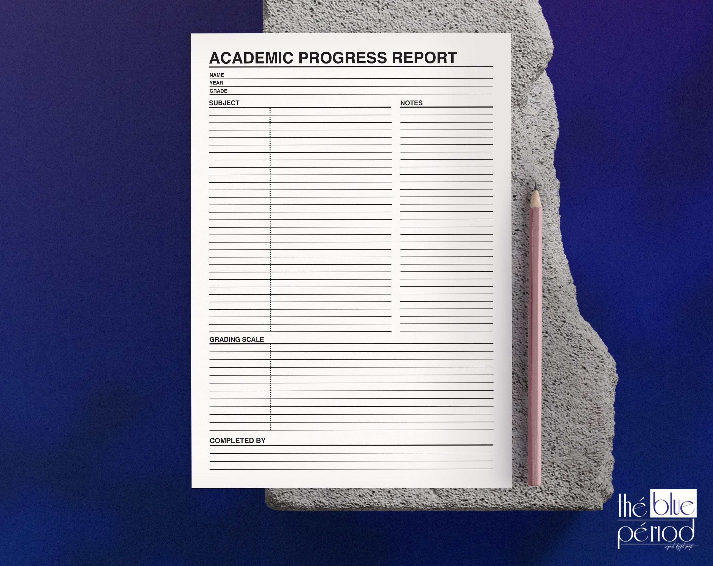 Printable Academic Progress Report - Etsy