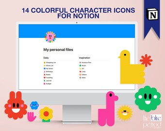 Notion Icons Digital Sticker Pack PNG for Life Planner, Notion Template ...