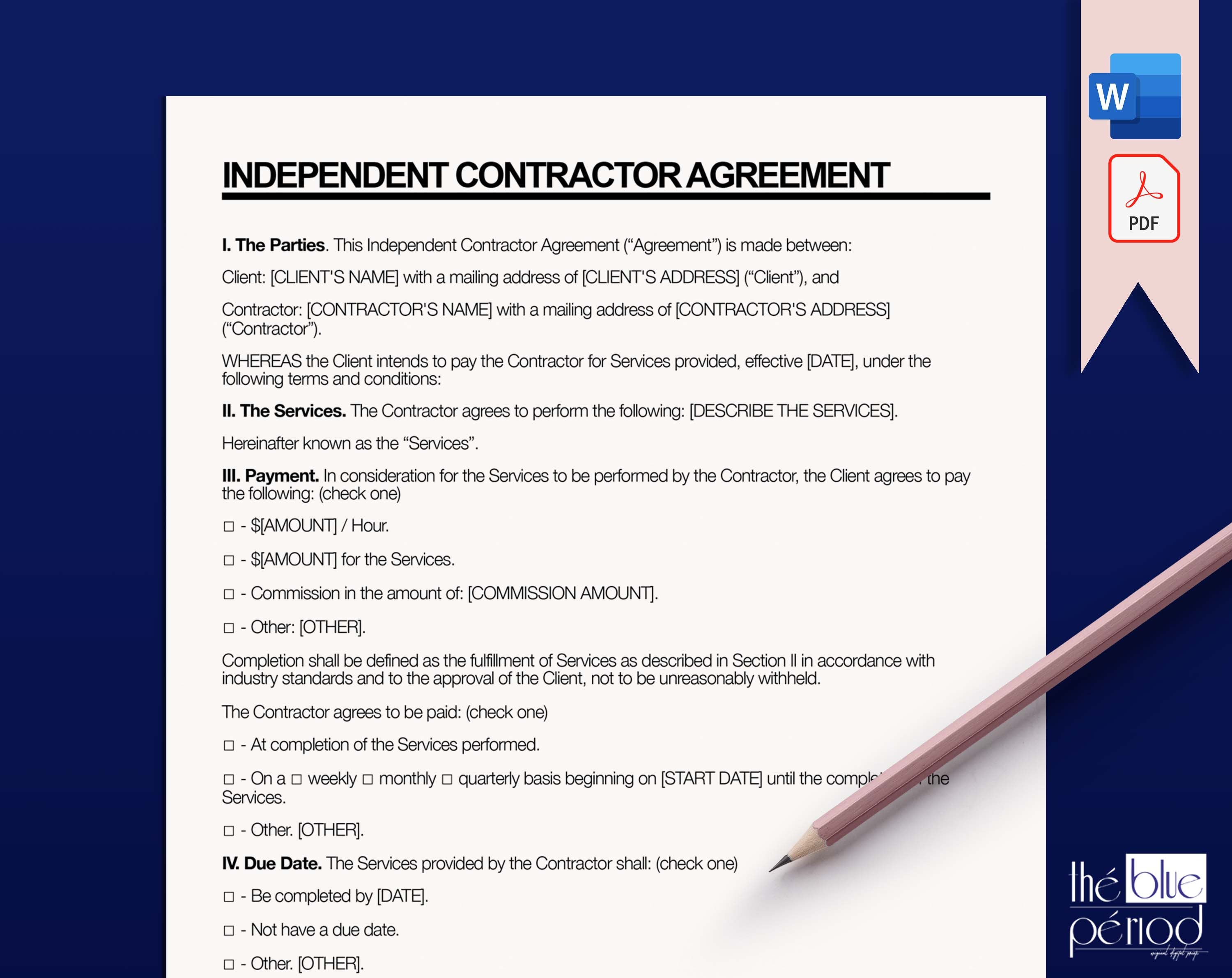 Independent Contractor Commission Agreement Template