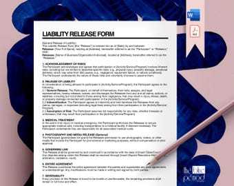 Daycare Liability Release Waiver Form, Childcare Release Form, Editable ...