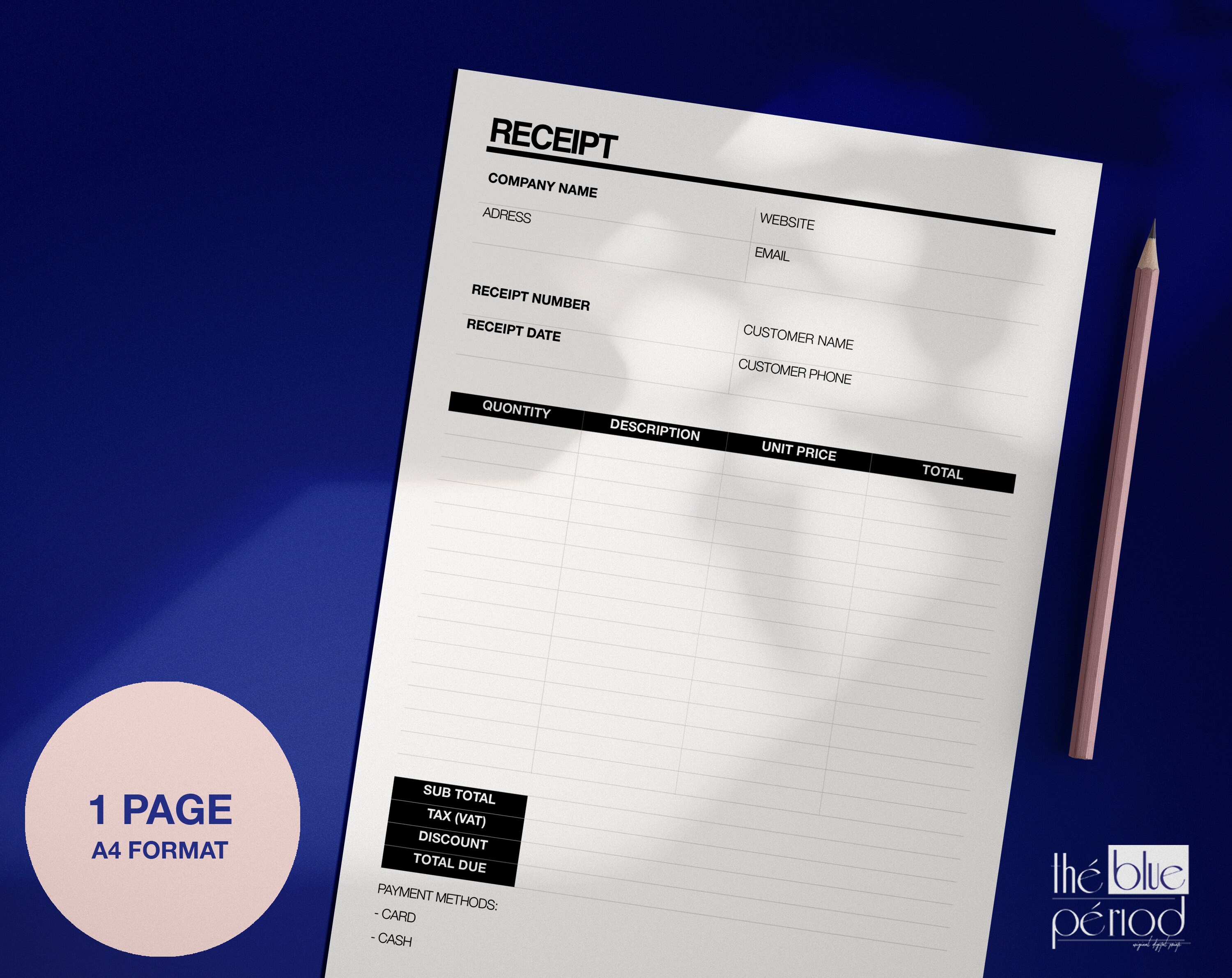 Editable Receipt Form - Etsy