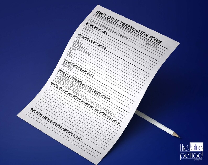 Printable Employee Termination Form - Etsy