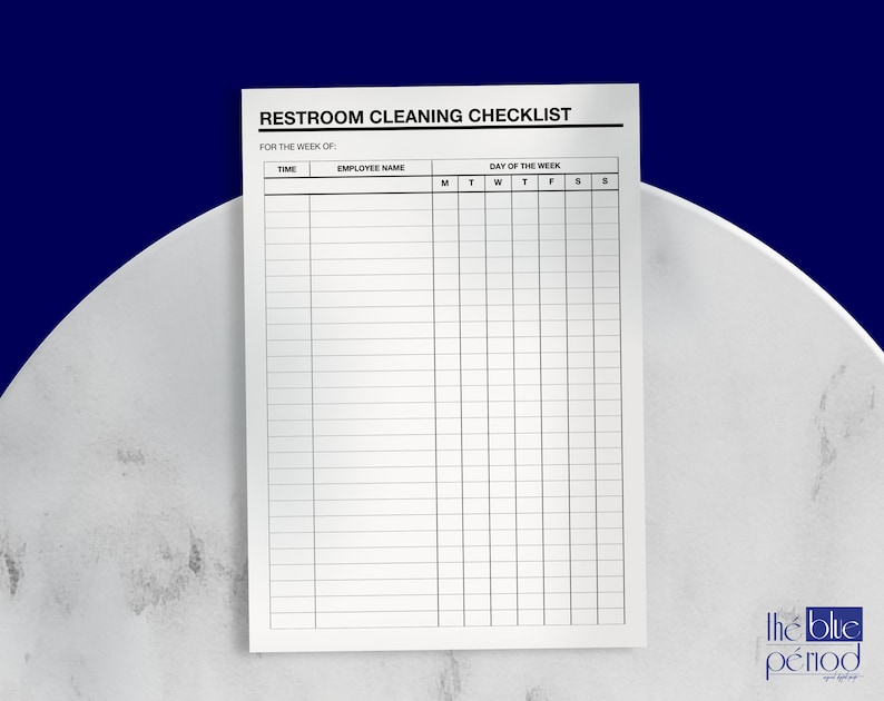 Editable Restroom Cleaning Checklist - Etsy