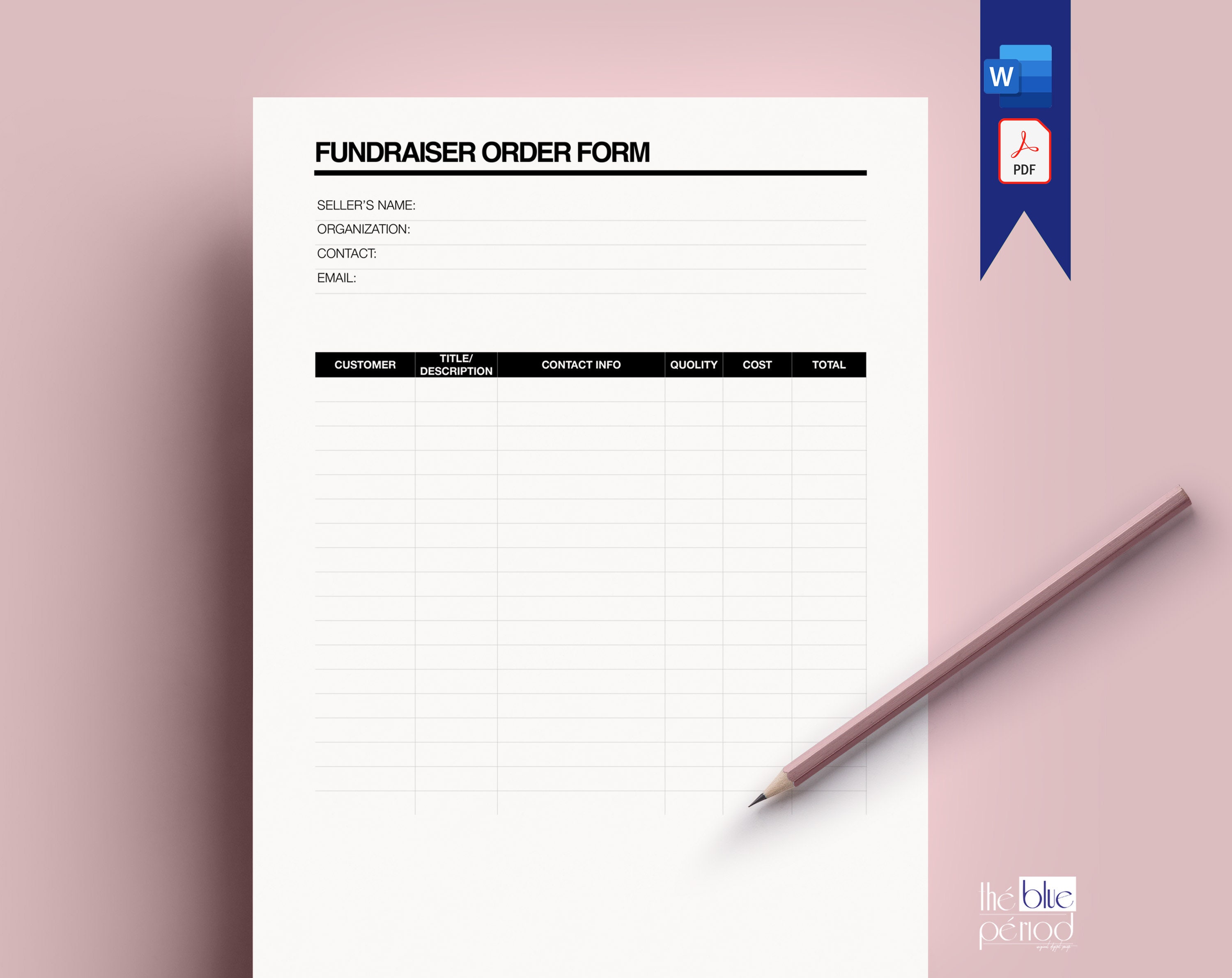 Editable Fundraiser Order Form - Etsy