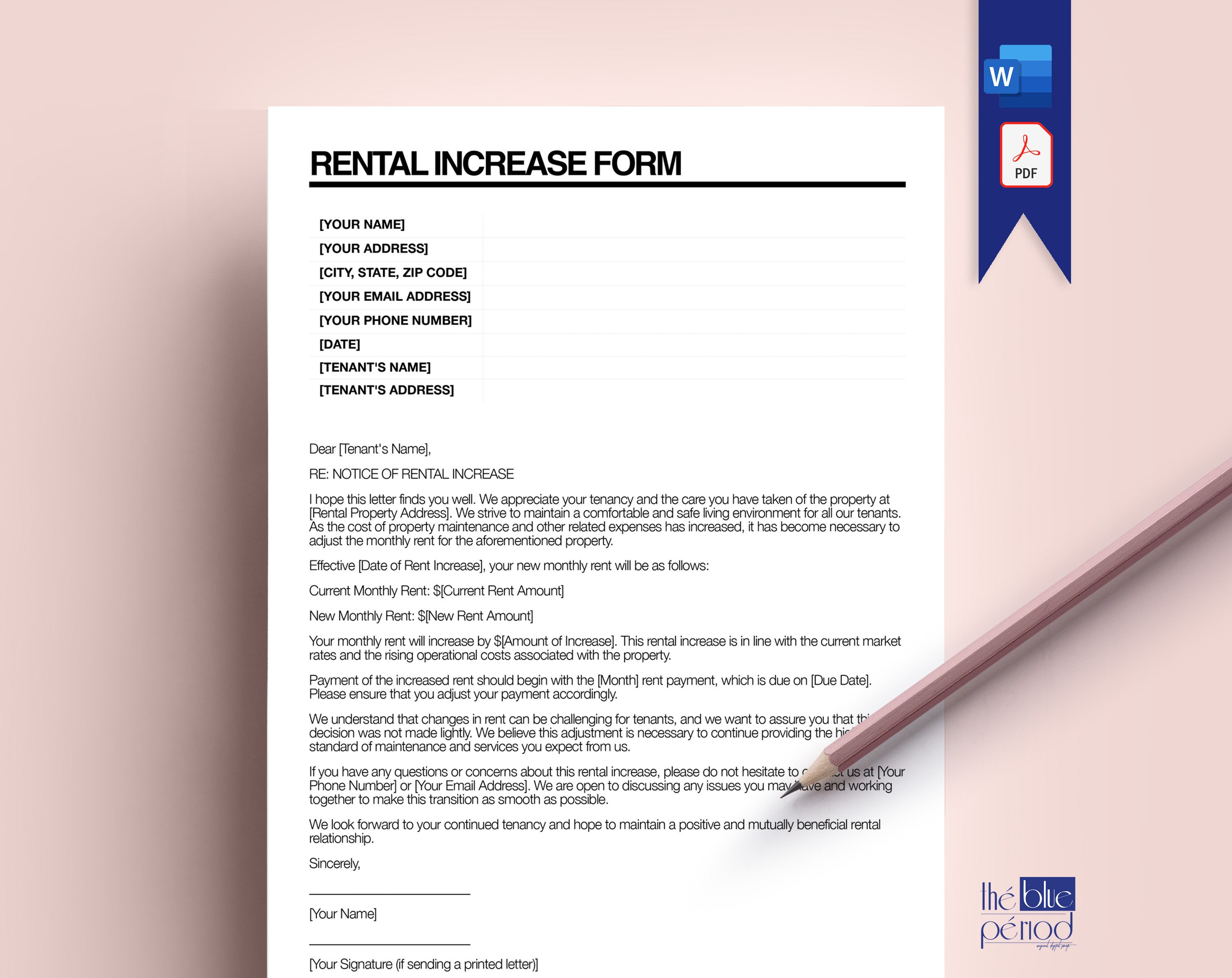 Editable Rental Increase Template - Etsy