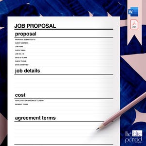 Editable Job Proposal Form - Etsy