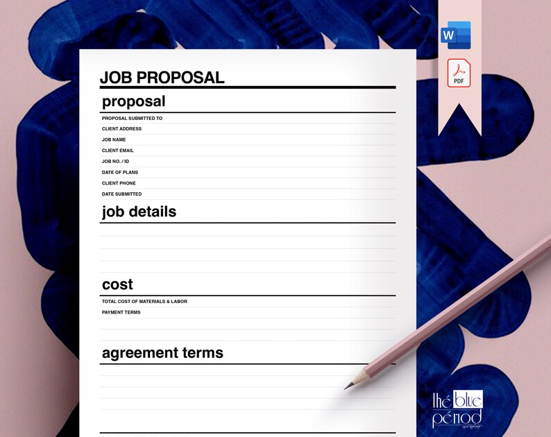 Editable Job Proposal Form - Etsy