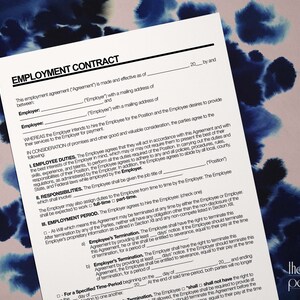 Editable Employment Contract Template - Etsy