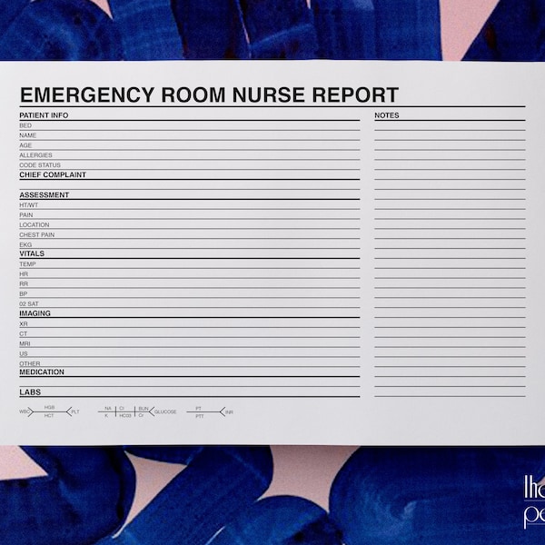Nurse Report Sheet - Etsy
