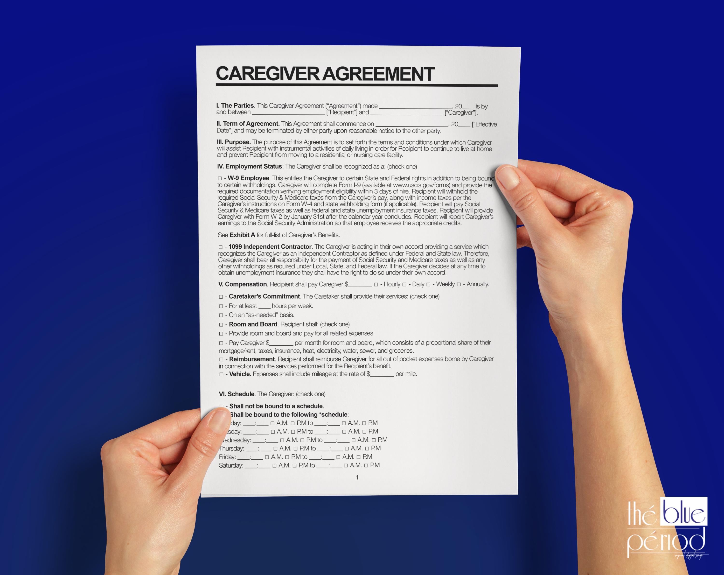 Editable Caregiver Contract - Etsy