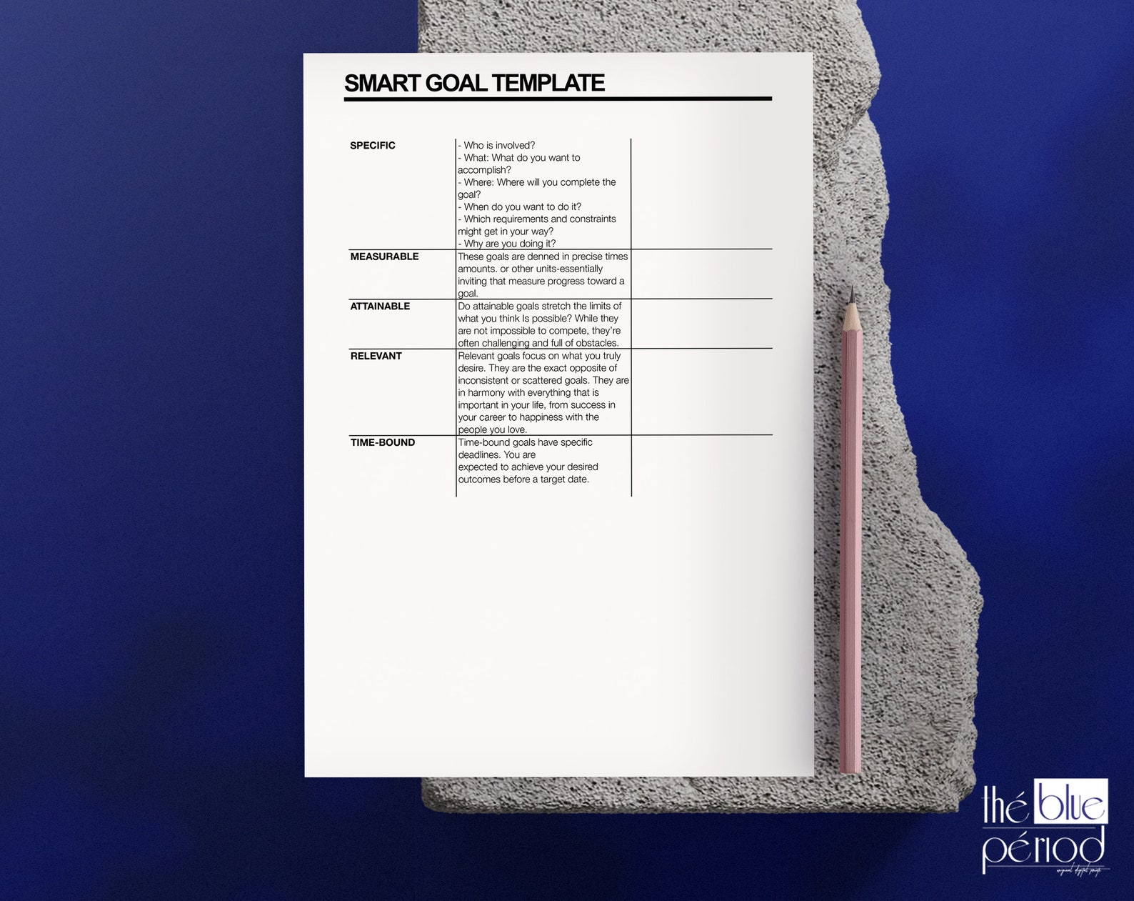 Editable Smart Goal Template - Etsy