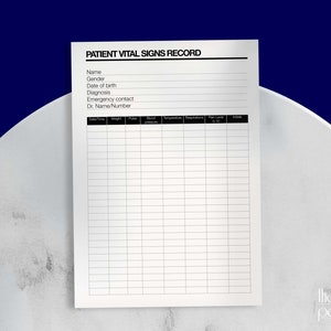 Editable Vital Signs Record Form - Etsy