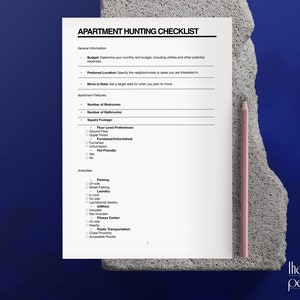Editable Apartment Hunting Checklist - Etsy