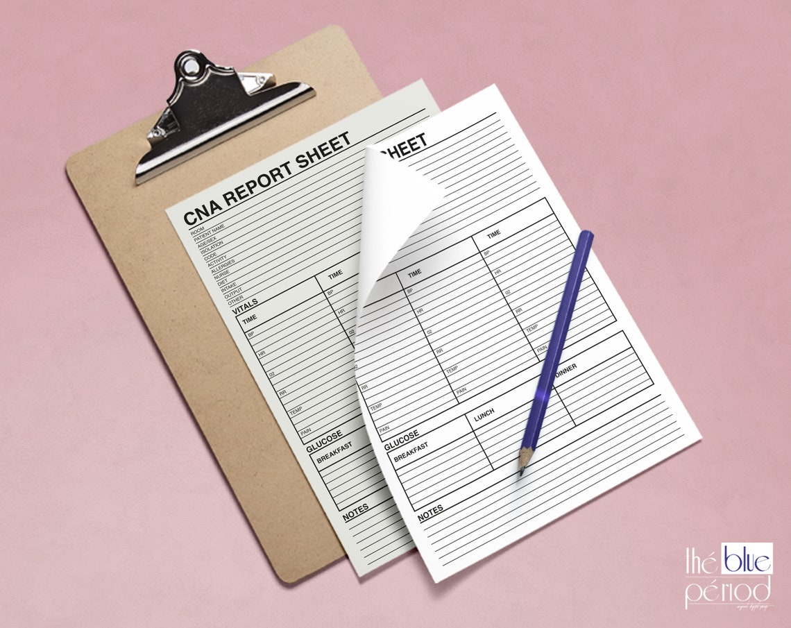 Printable CNA Report Sheet - Etsy