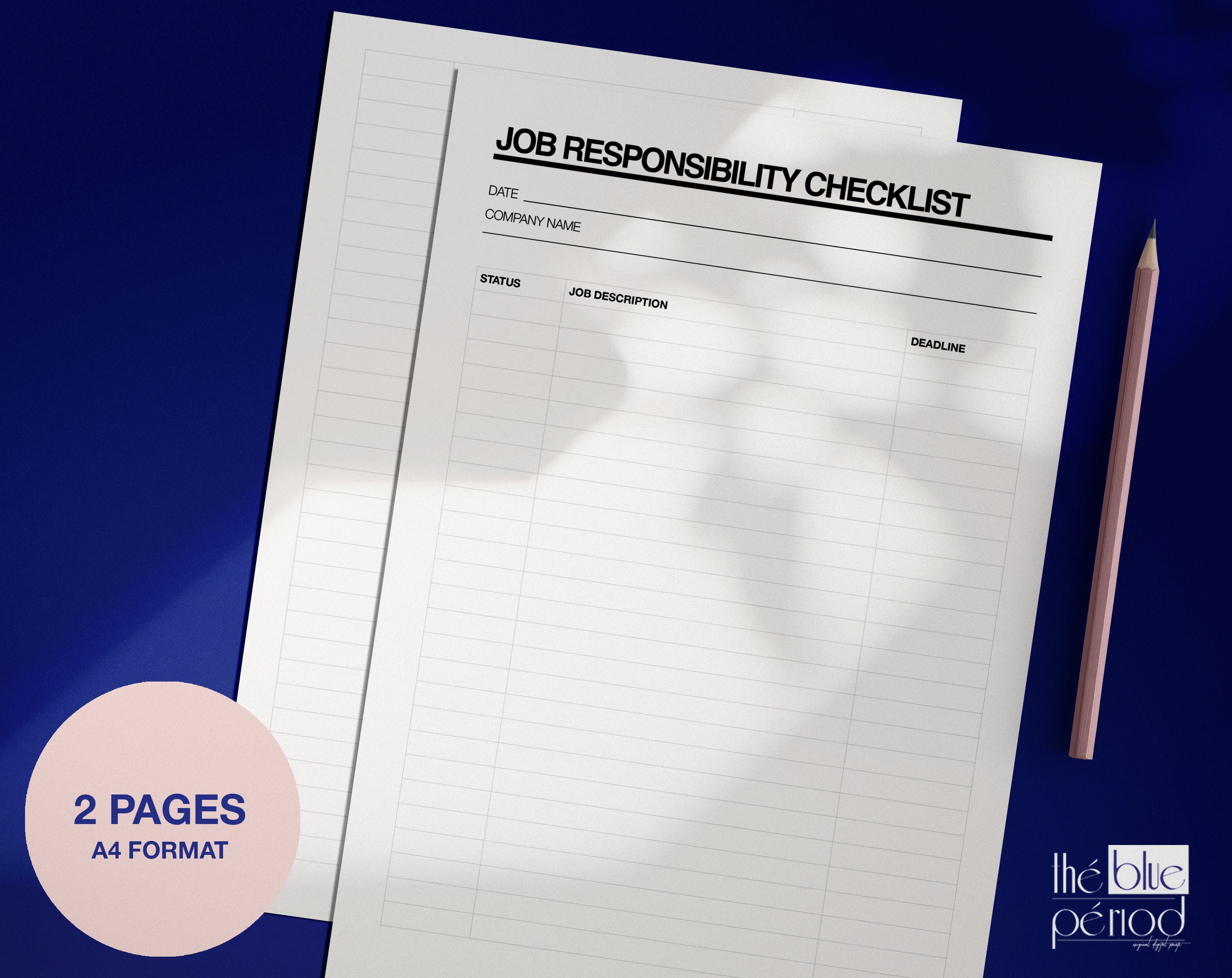 Job Responsibility Checklist - Etsy