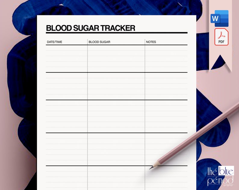 Editable Blood Sugar Tracker - Etsy