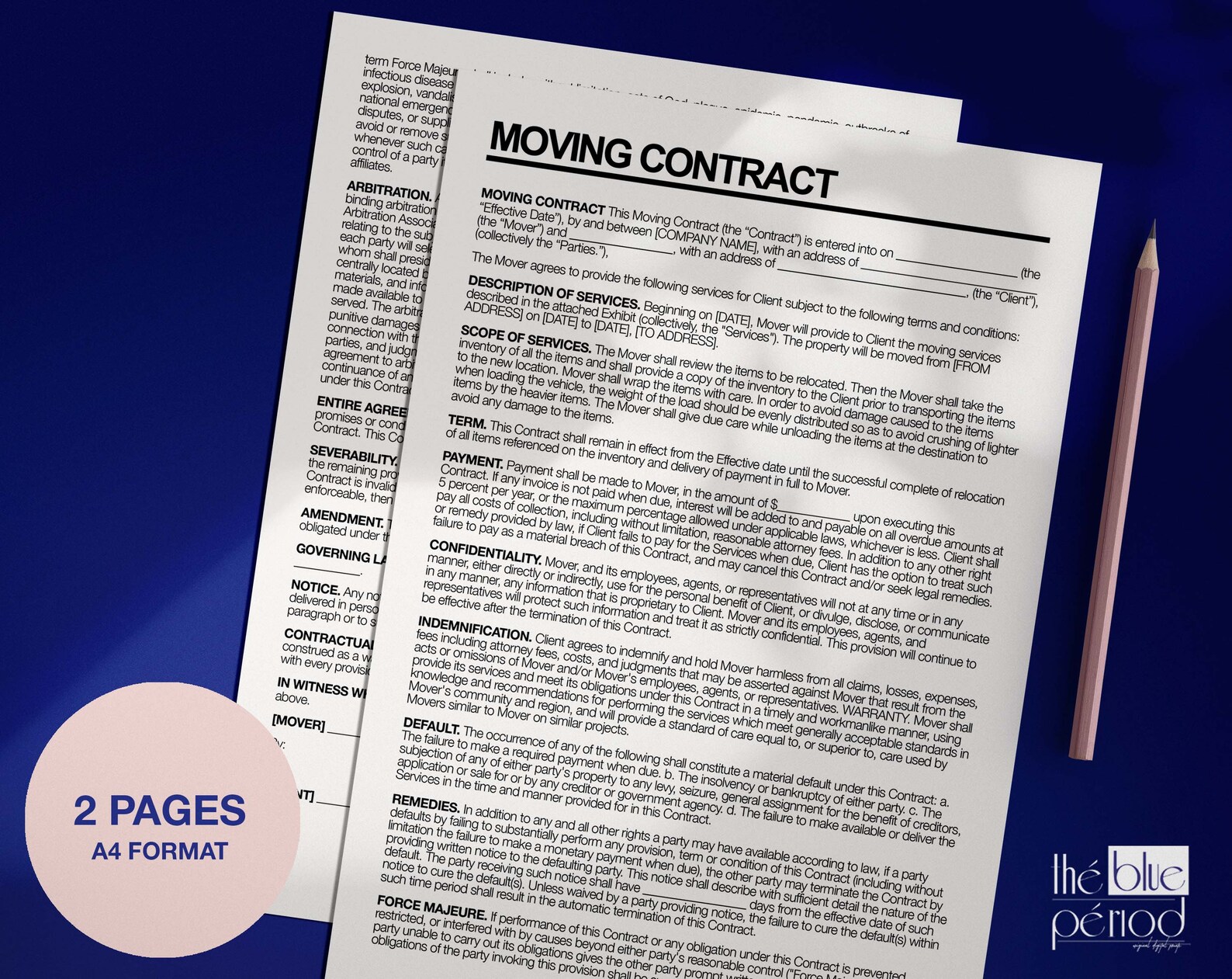 Editable Moving Contract - Etsy