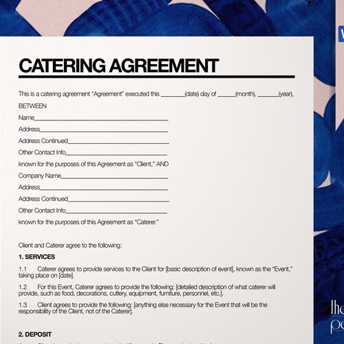 Editable Catering Agreement - Etsy