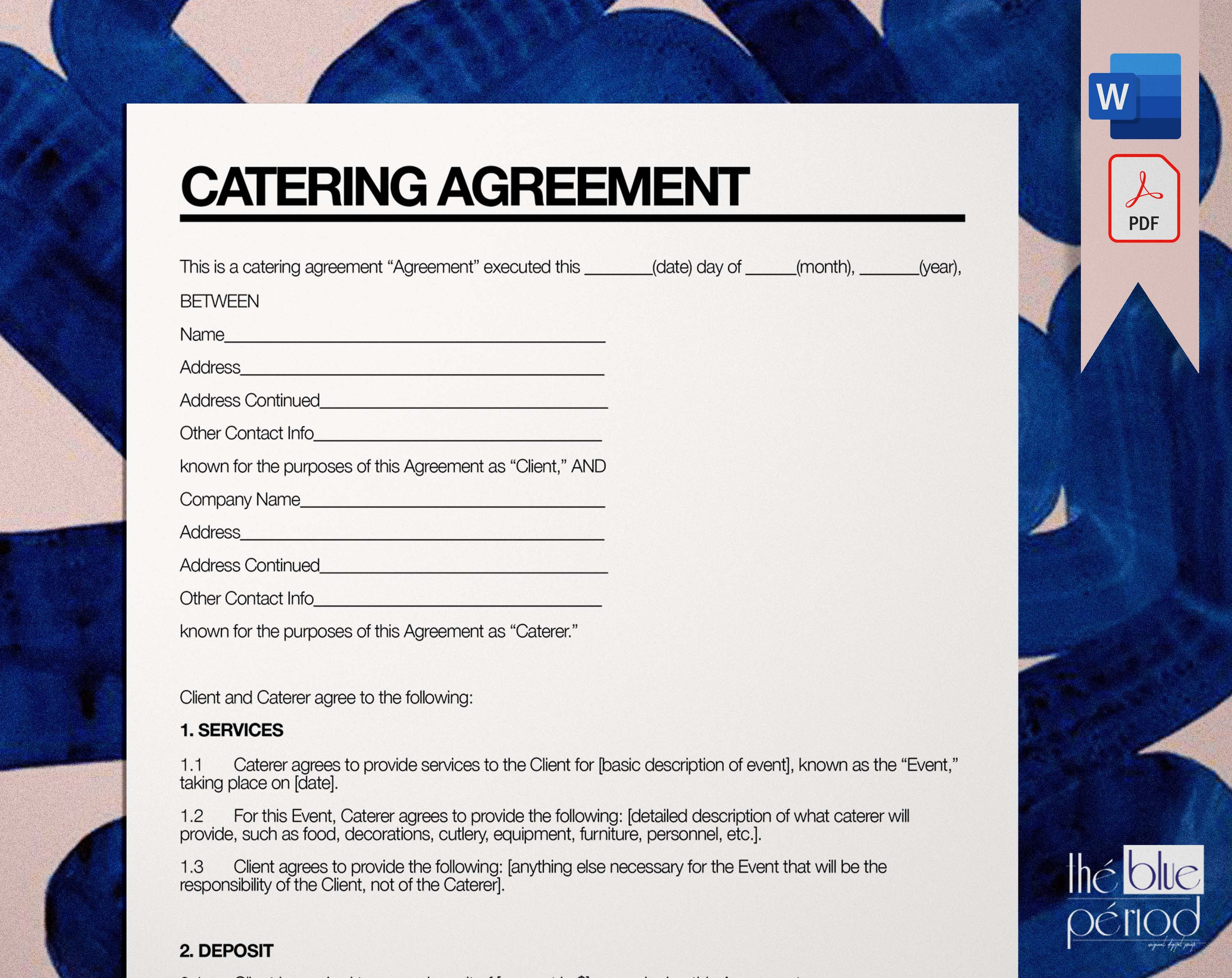 Editable Catering Agreement - Etsy