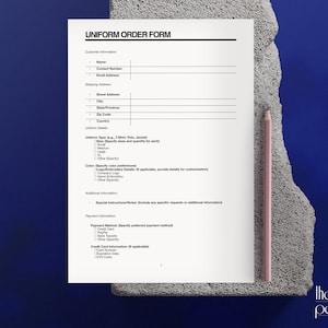 Editable Uniform Order Form - Etsy