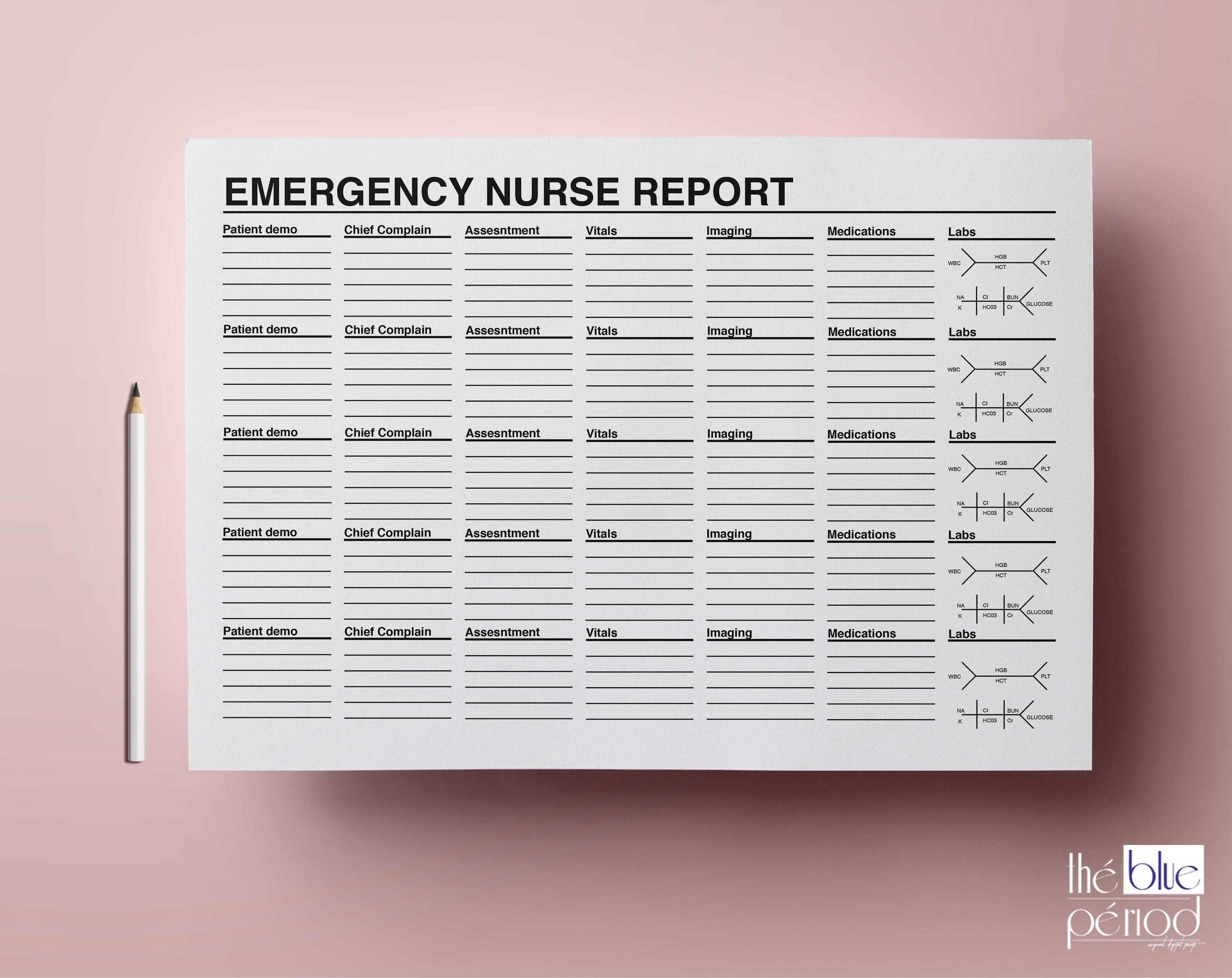 Emergency Nurse Report Sheet - Etsy