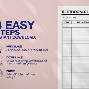 Editable Restroom Cleaning Checklist - Etsy