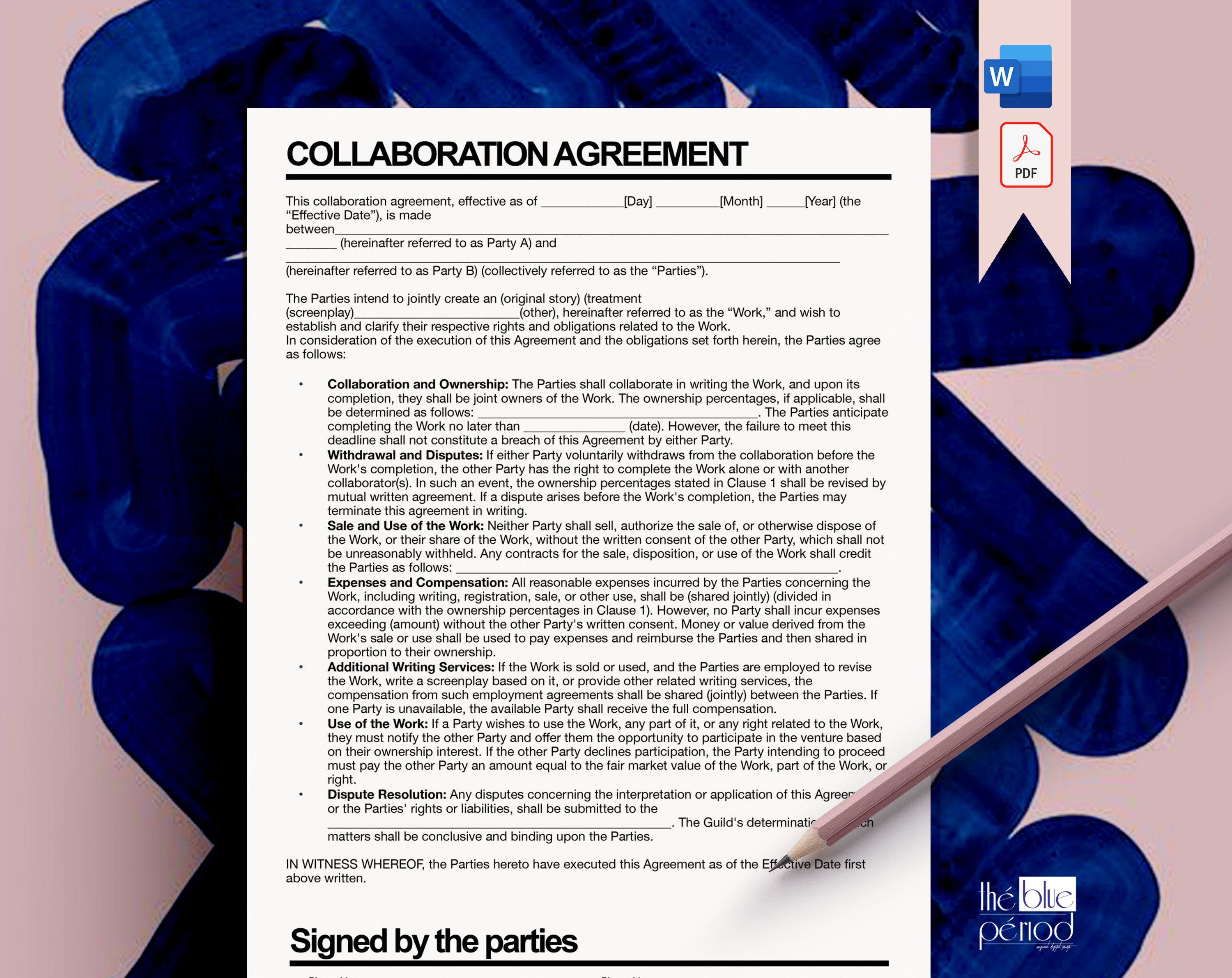 Editable Collaboration Agreement - Etsy