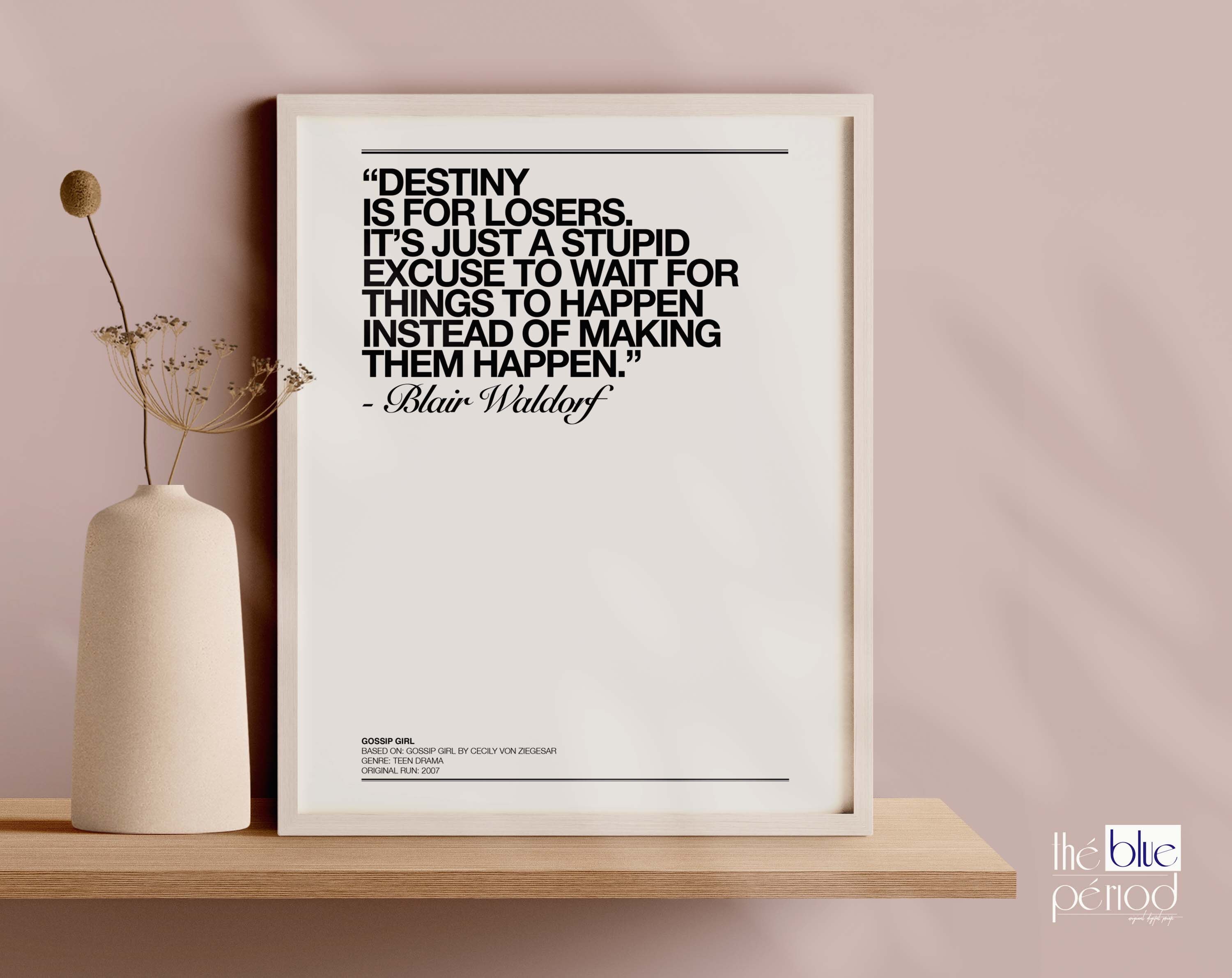 Gossip Girl Poster, Blair Waldorf Quote Wall Art, Gossip Girl Poster in ...