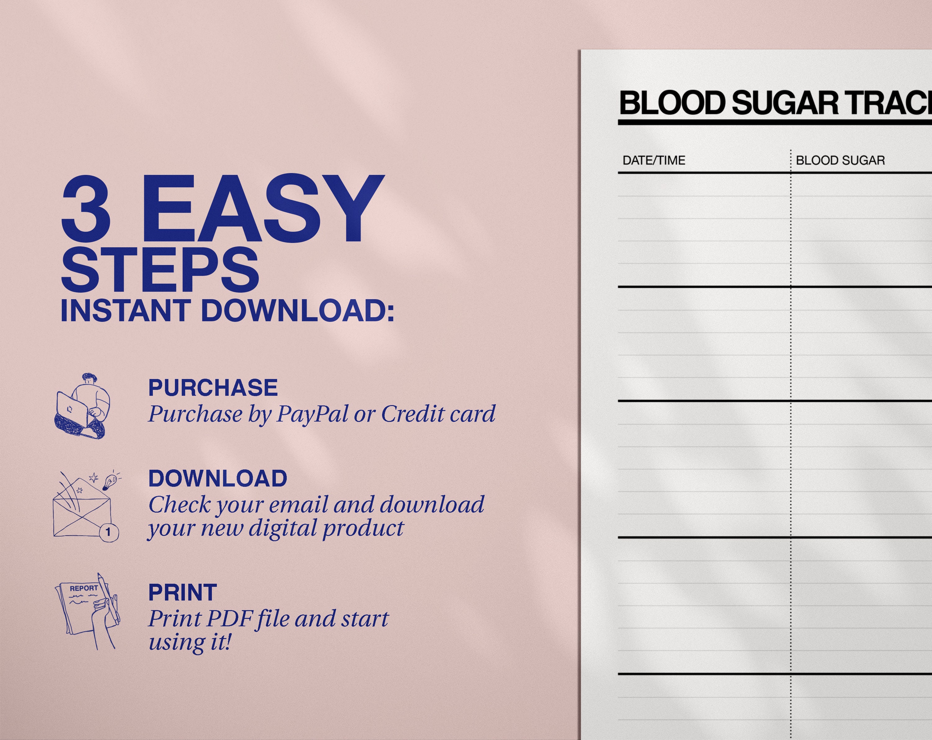 Editable Blood Sugar Tracker - Etsy