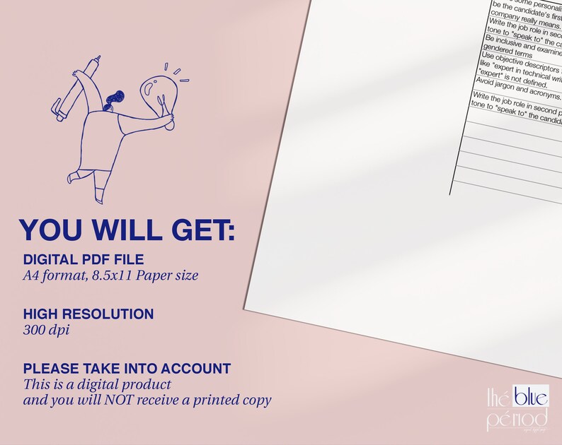 Editable Job Description Checklist - Etsy