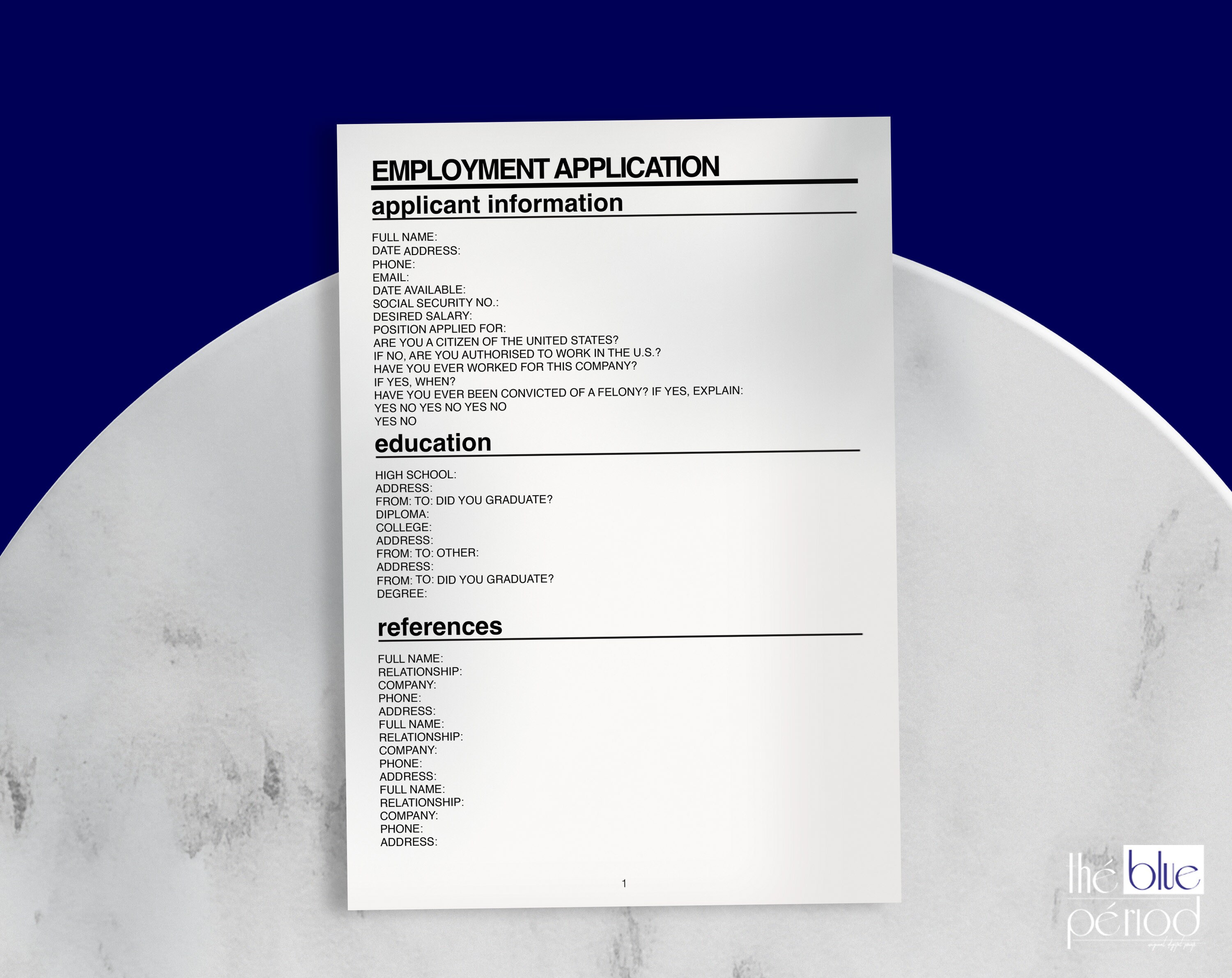Editable Employment Application - Etsy