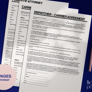 Editable Freight Dispatch Carrier Agreement Google Doc - Etsy