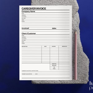 Printable Caregiver Invoice - Etsy