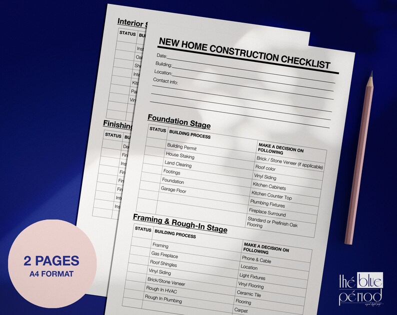 Editable New Home Construction Checklist - Etsy